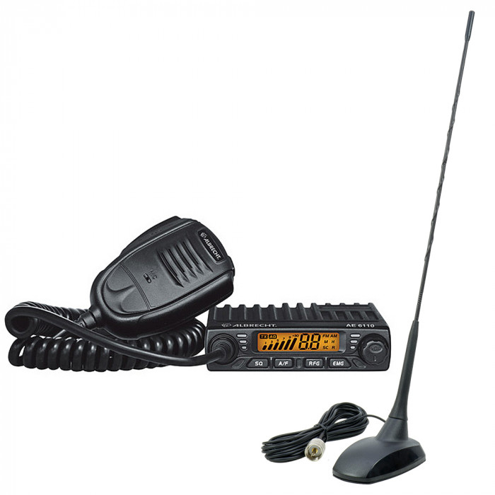 Kit Statie radio CB Albrecht AE 6110 ASQ + Antena CB PNI Extra 48 cu magnet