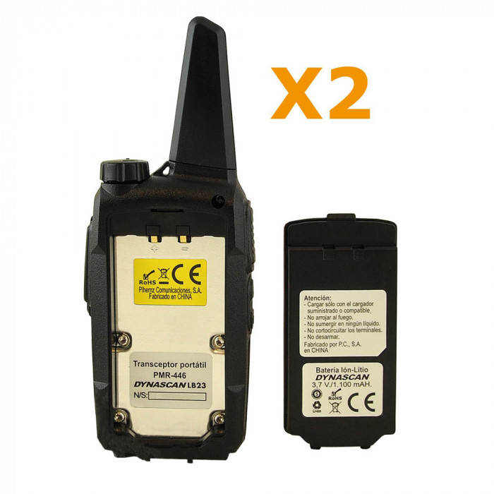 Statie radio PMR 446 portabila PNI DYNASCAN LB23 set cu 2 buc