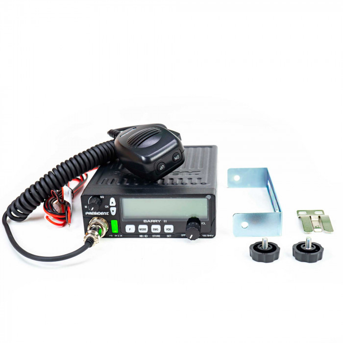 Statie radio CB President BARRY II ASC AM/FM, Roger Beep, NB, ANL, Port USB, VOX, 12V/24V