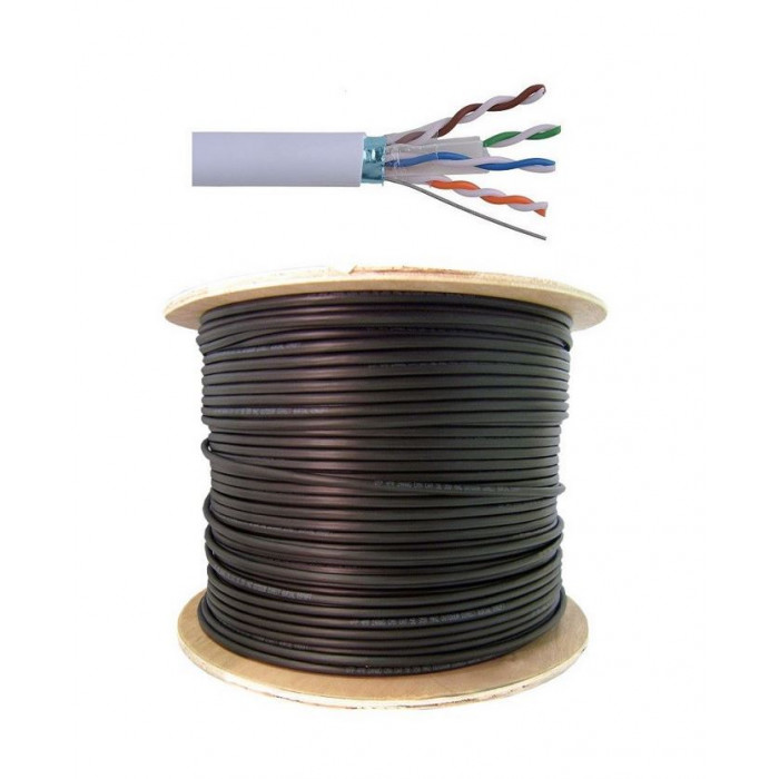 Cablu FTP de exterior autoportant cu sufa CAT6 de cupru ROLA 305 m