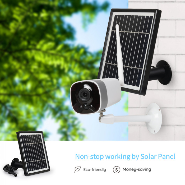 Camera de supraveghere solara cu acumulator, panou solar separat, Wi-Fi ...