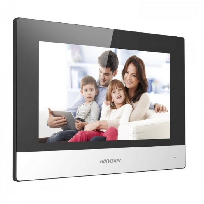 Kit videointerfon IP Hikvision pentru 1 familie, 1 post de interior