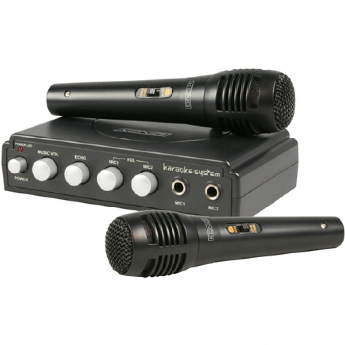 Mixer karaoke 2 microfoane cu fir