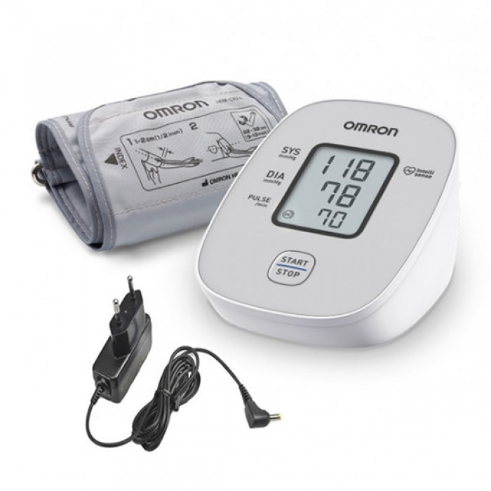 Set tensiometru de brat Omron M2 Basic, validat clinic, manseta 22-32cm, oscilometric, Adaptor ...