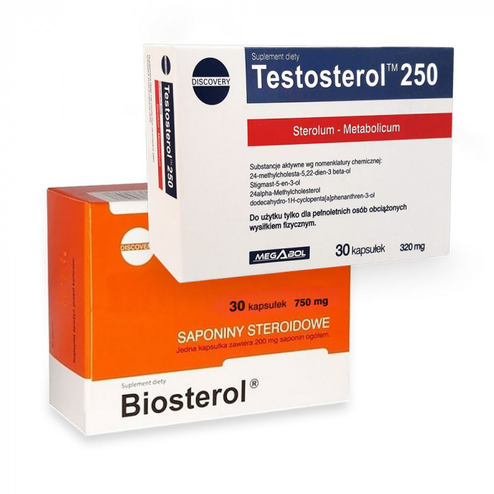 Pachet Megabol Biosterol 750 mg, 30 cps plus Testosterol 250, 30 cps ...