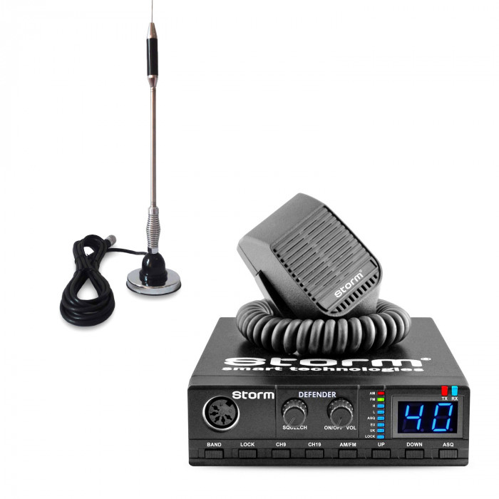 Pachet statie radio CB Storm Defender, tehnologie SMD, control squelch ...