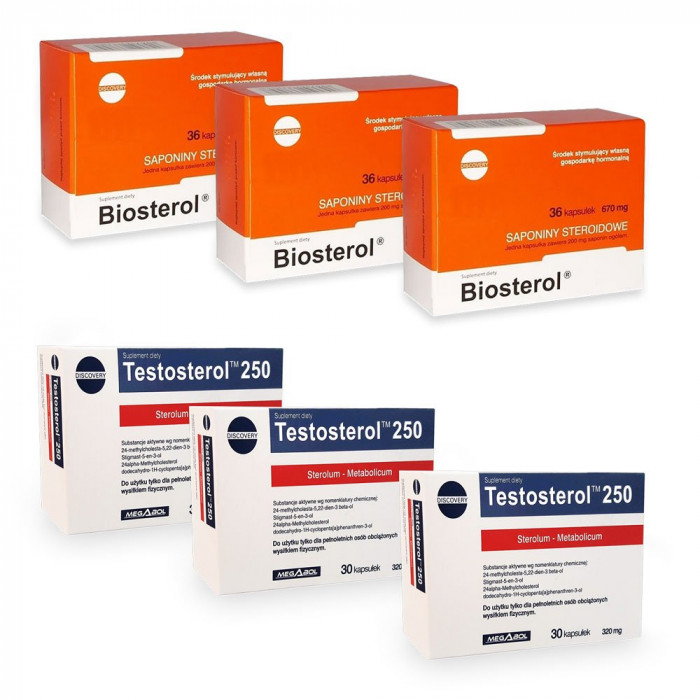 Pachet Megabol Biosterol, 3 buc plus Testosterol 3 buc, stimulare ...