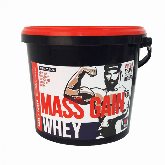 Supliment gainer de proteine Megabol Whey Mass Gain 3000 g, proteine ...