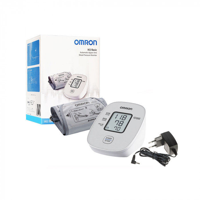 Tensiometru electronic de brat Omron M2 Basic, HEM-7121J-E, manseta 22 - 32 cm, cu alimentator ...