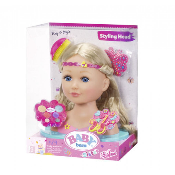 Cap papusa pentru coafat si machiat Baby Born