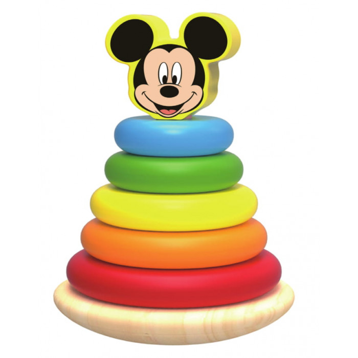 Piramida de stivuit inele colorate din lemn si Mickey,Disney