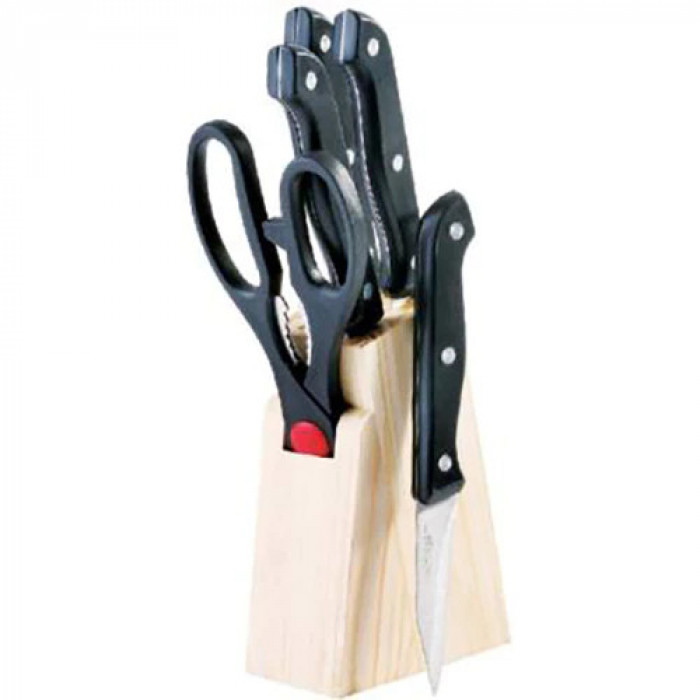 Set cutite bucatarie Renberg, 6 piese, suport lemn