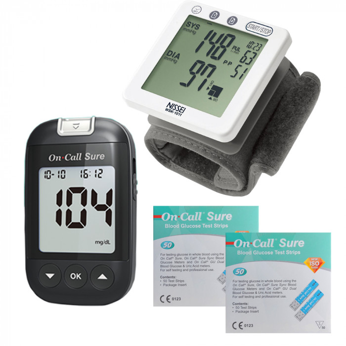 Pachet Promo Glucometru On Call Sure 50 teste + Tensiometru bratara ...