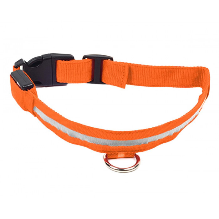 Zgarda iluminata cu LED Orange, pentru caine sau pisica